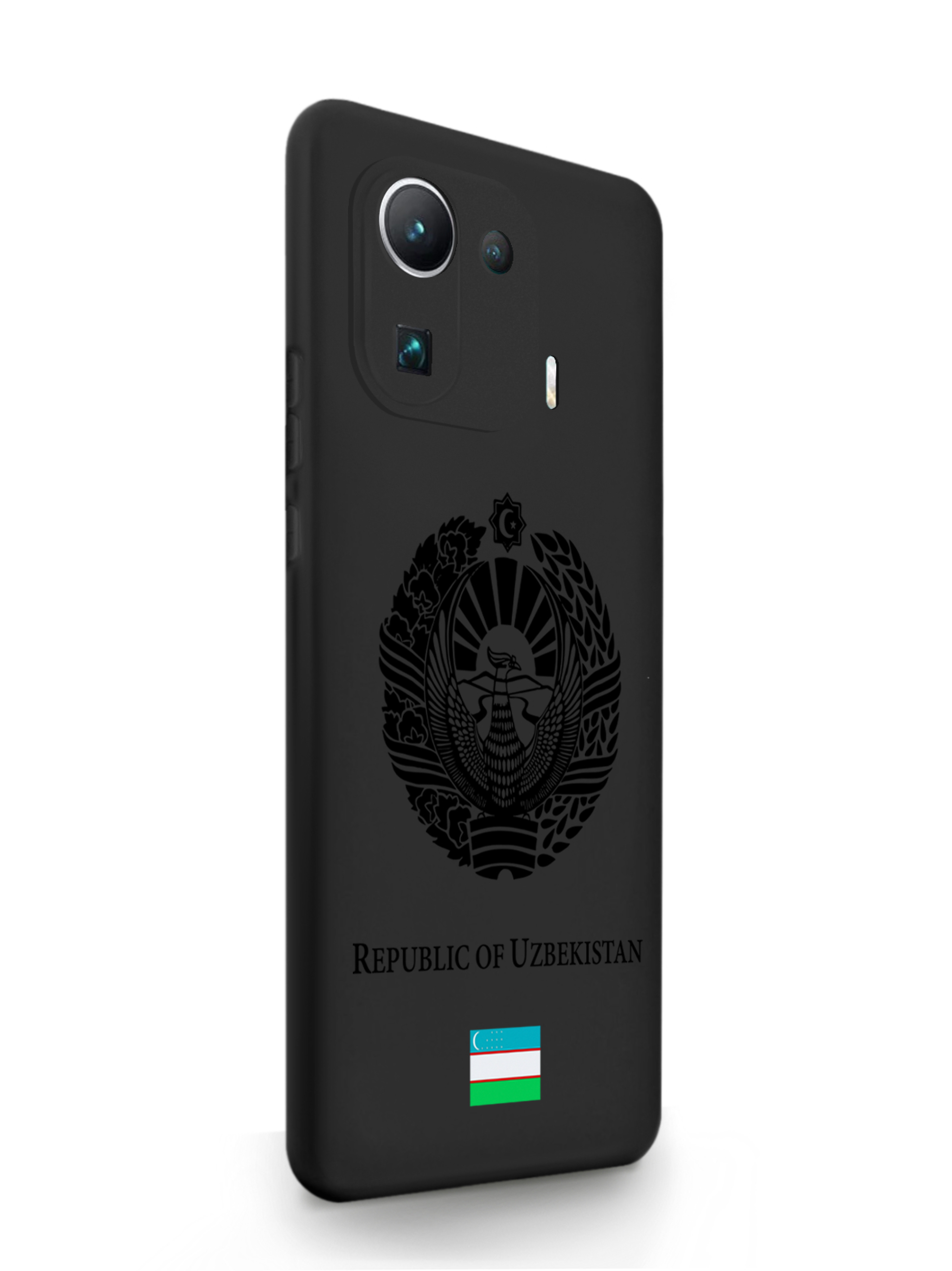 Чехол SignumCase Xiaomi Mi 11 Pro Черный лаковый Герб Узбекистана черный