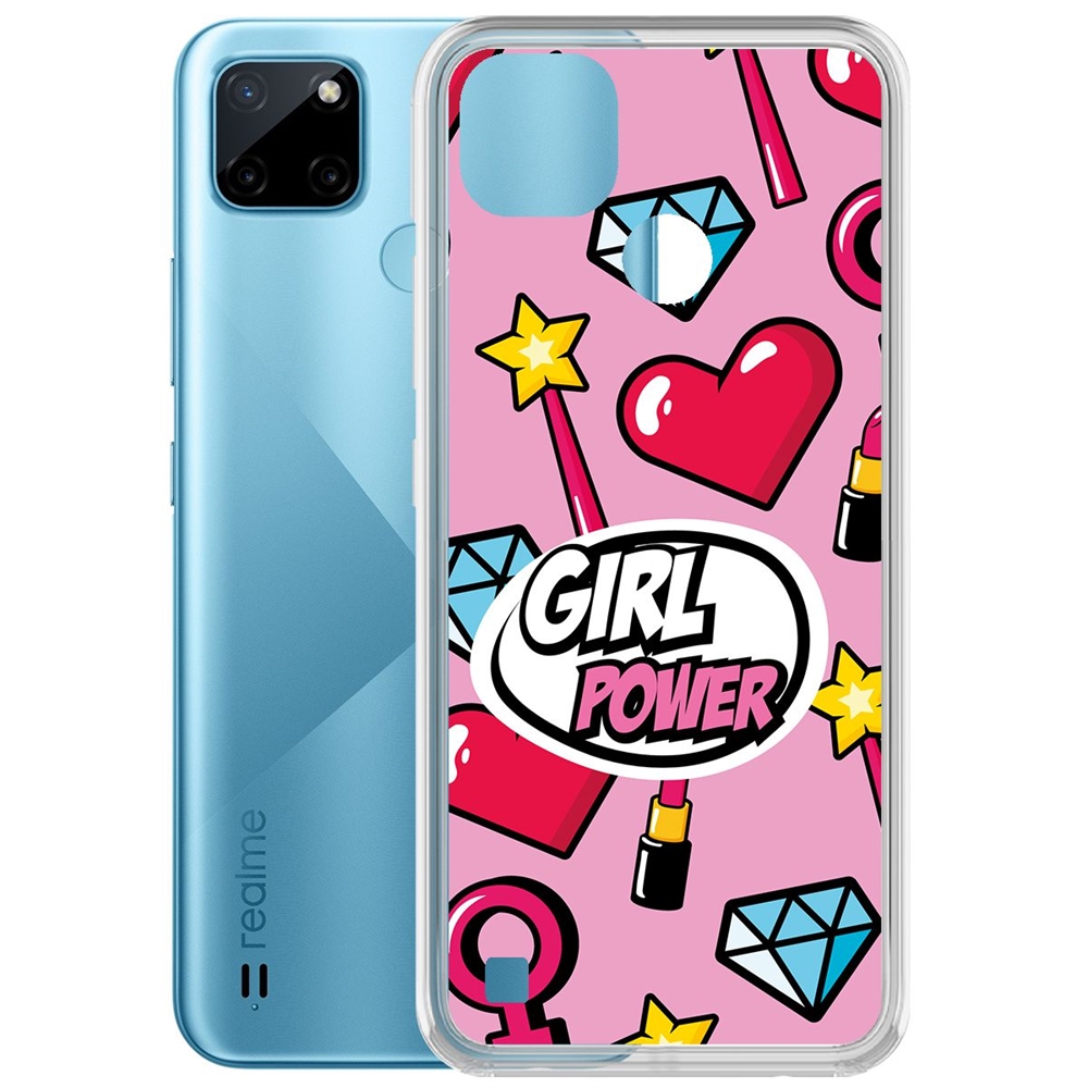 Чехол-накладка Krutoff Clear Case Girl Power для Realme C21Y