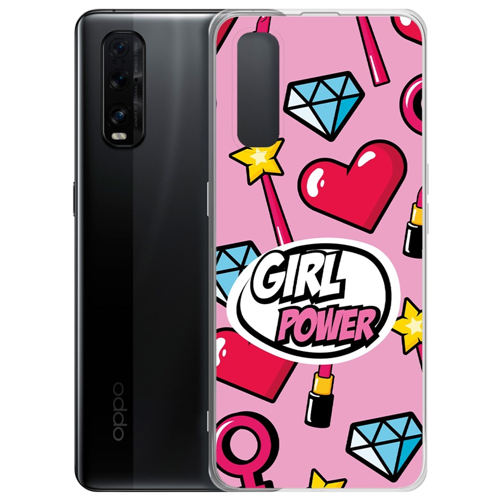 Чехол-накладка Krutoff Clear Case Girl Power для OPPO Find X2