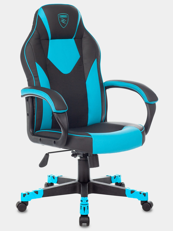 Игровое кресло Бюрократ GAME-17 черный/синий искусственная кожа/ткань
