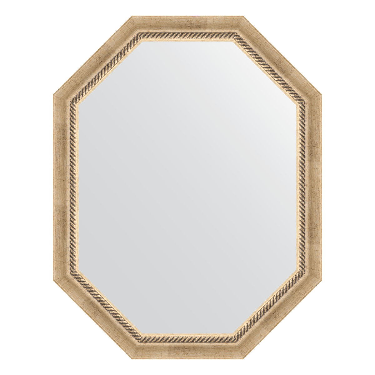 Зеркало в раме 73x93см Evoform BY 7112 состаренное серебро с плетением
