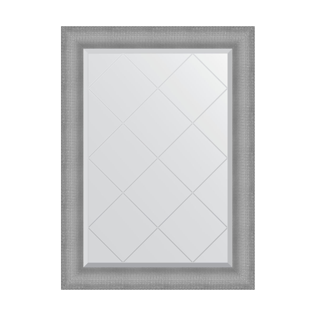 Зеркало с гравировкой в раме 77x104см Evoform BY 4545 серебряная кольчуга