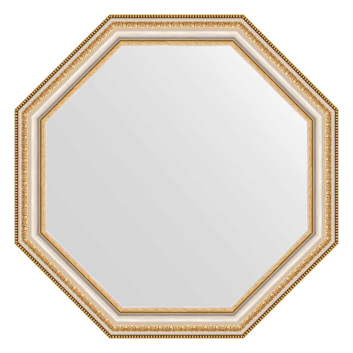 Зеркало в раме 62x62см Evoform BY 3710 золотые бусы на серебре