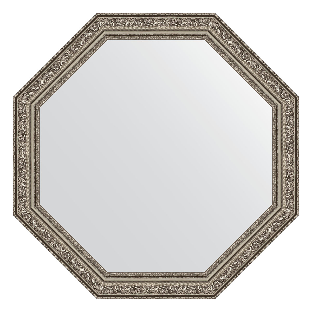 Зеркало в раме 60x60см Evoform BY 3692 виньетка состаренное серебро