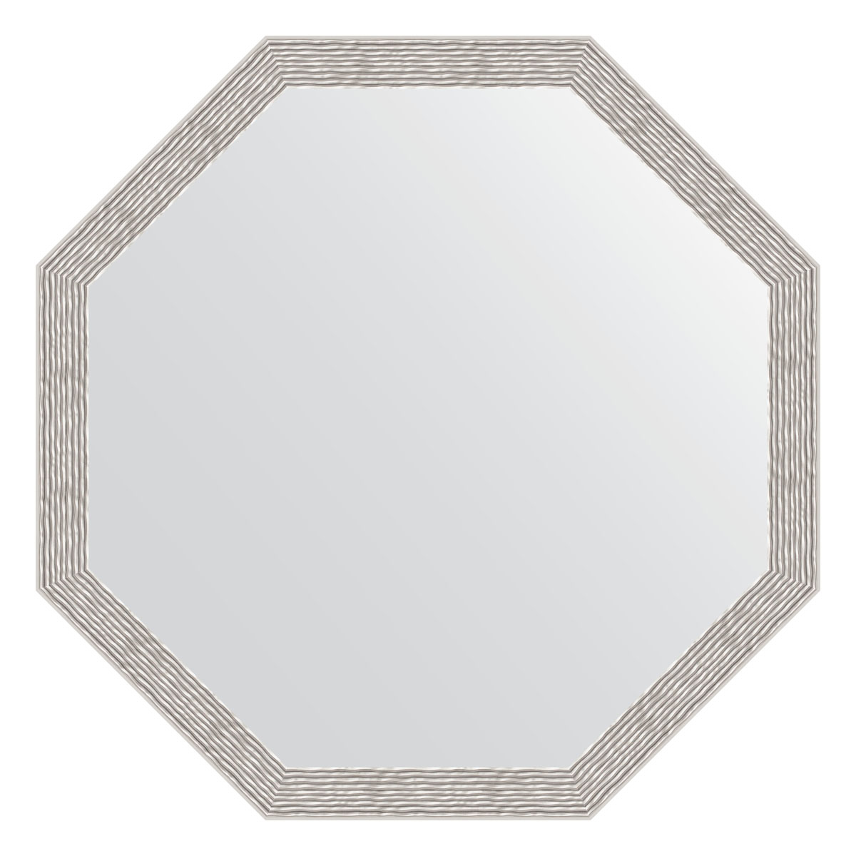 Зеркало в раме 68x68см Evoform BY 3684 волна алюминий