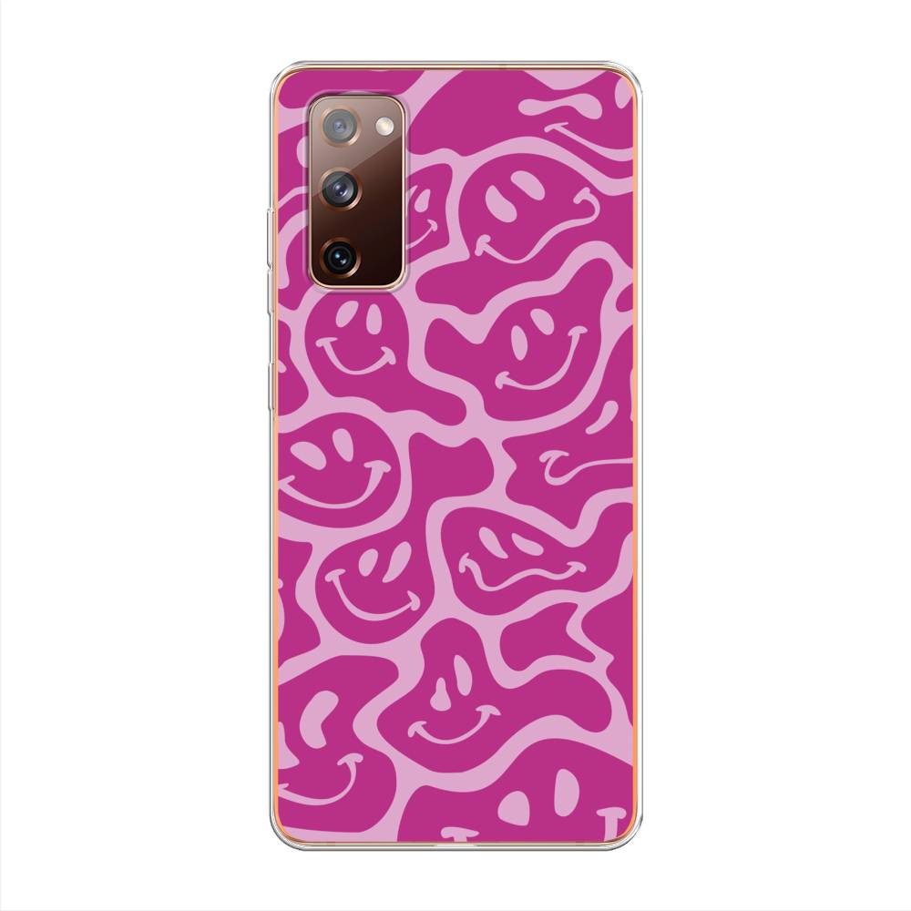Чехол на Samsung Galaxy S20 FE "Расплывчатые смайлики розовые"