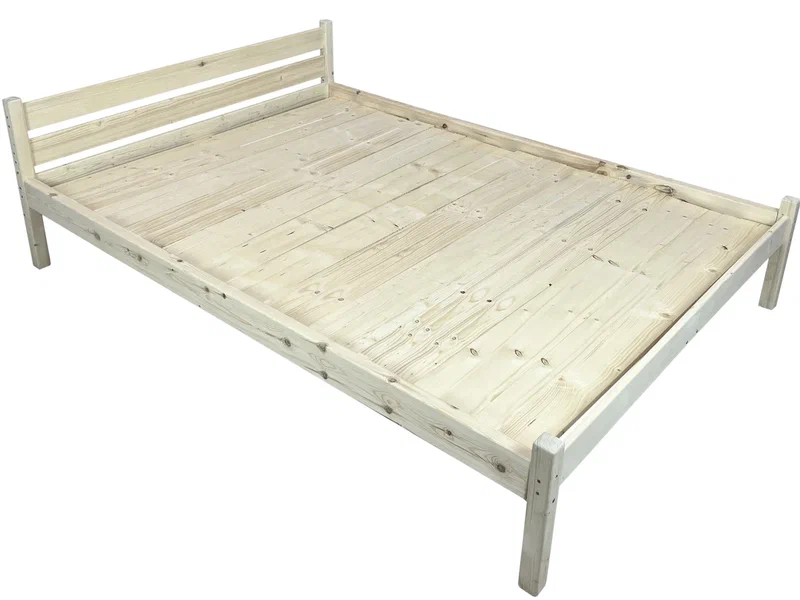 Кровать двуспальная Solarius Классика сплошное основание 200х140, без шлифовки и покрытия