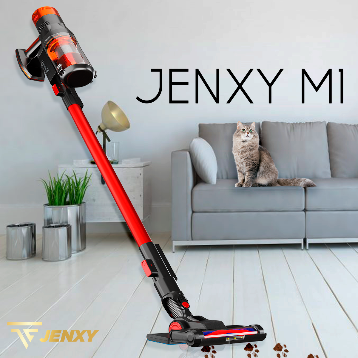 Пылесос JENXY M1 красный, серый