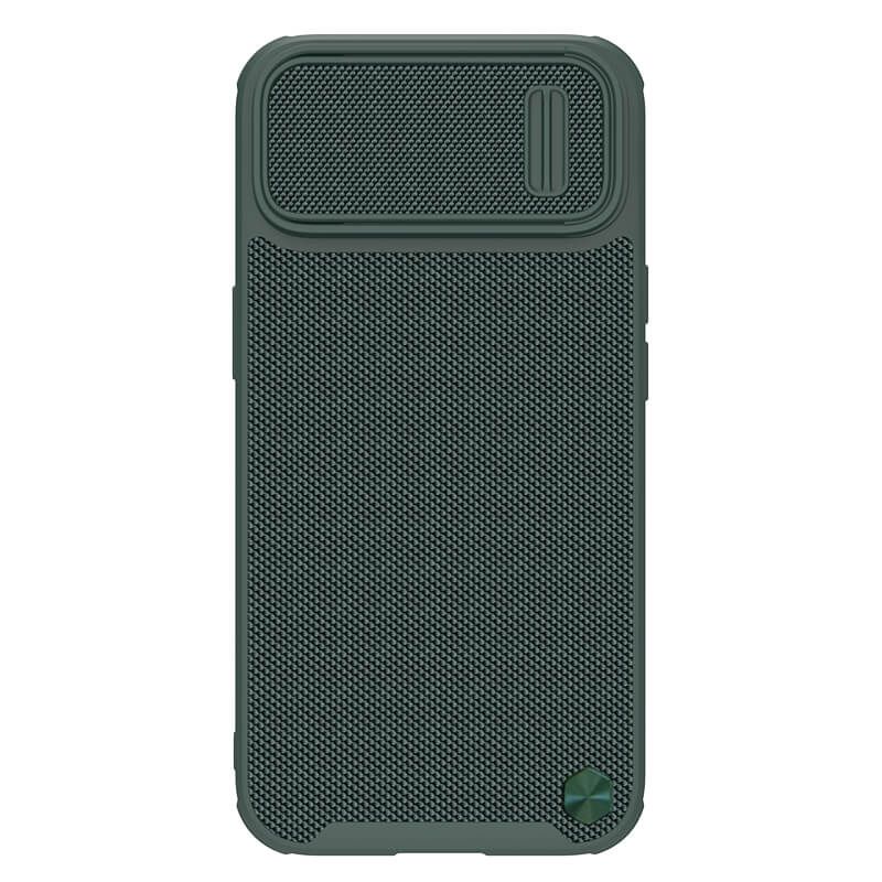 Чехол Nillkin Textured S Case с защитой камеры для iPhone 14+ (темно-зелёный)