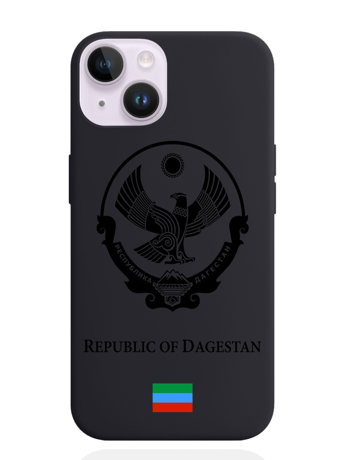 Чехол SignumCase iPhone 14 Черный лаковый Герб Дагестана