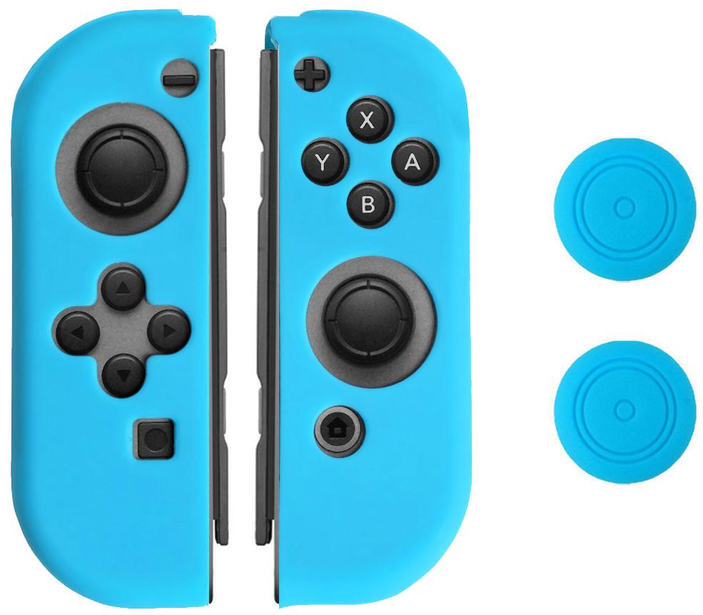 Чехол + накладки для Joy-Con Grip Protection Kit Бирюзовый GameWill (IX-SW011)