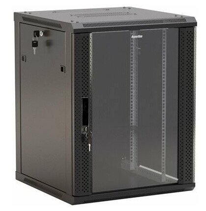 Серверный шкаф Hyperline TWB-1545-GP-RAL9004 Глубина 37см, черный