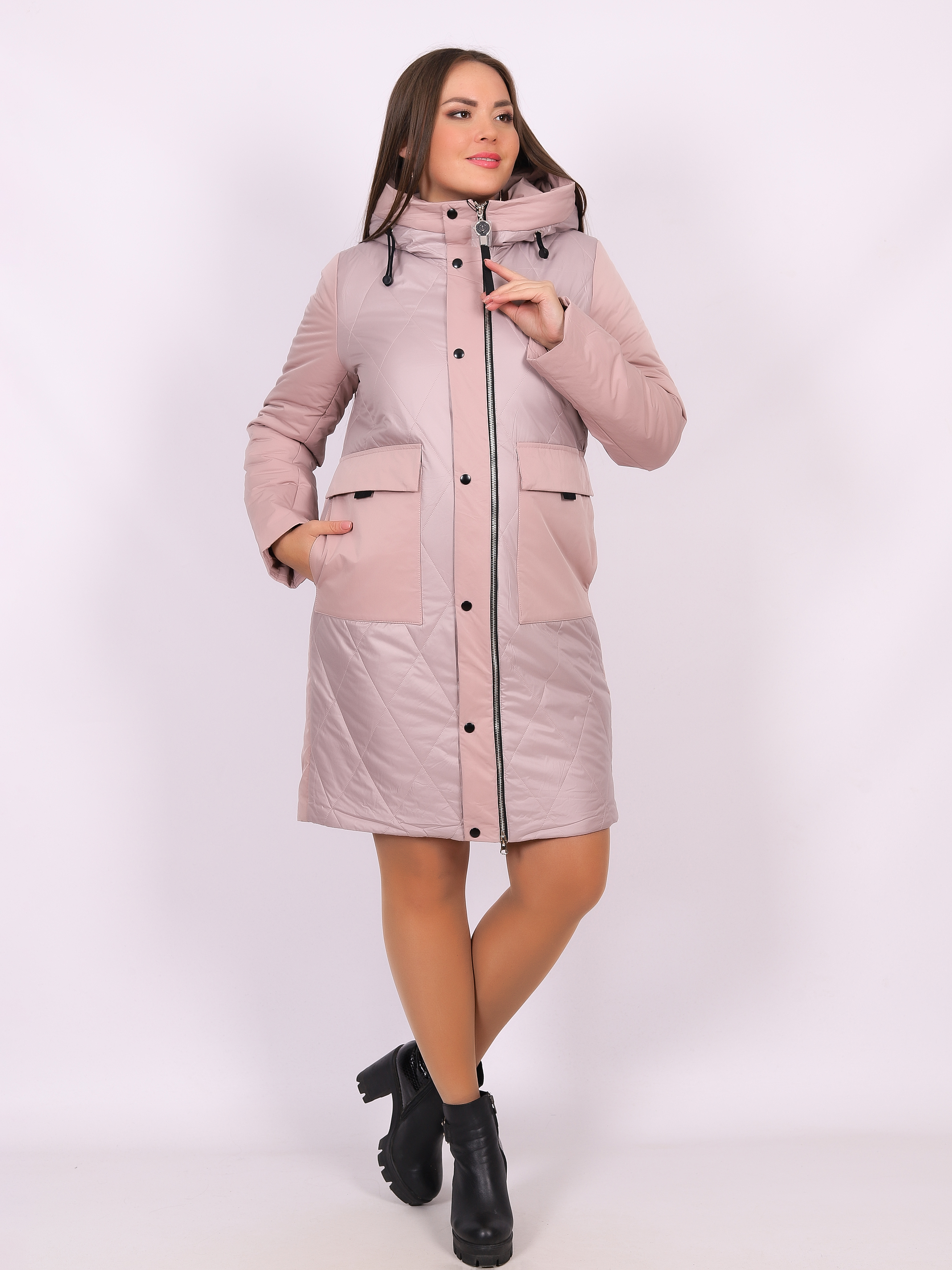 Пальто женское Louren Wilton 91179 розовое 46 RU