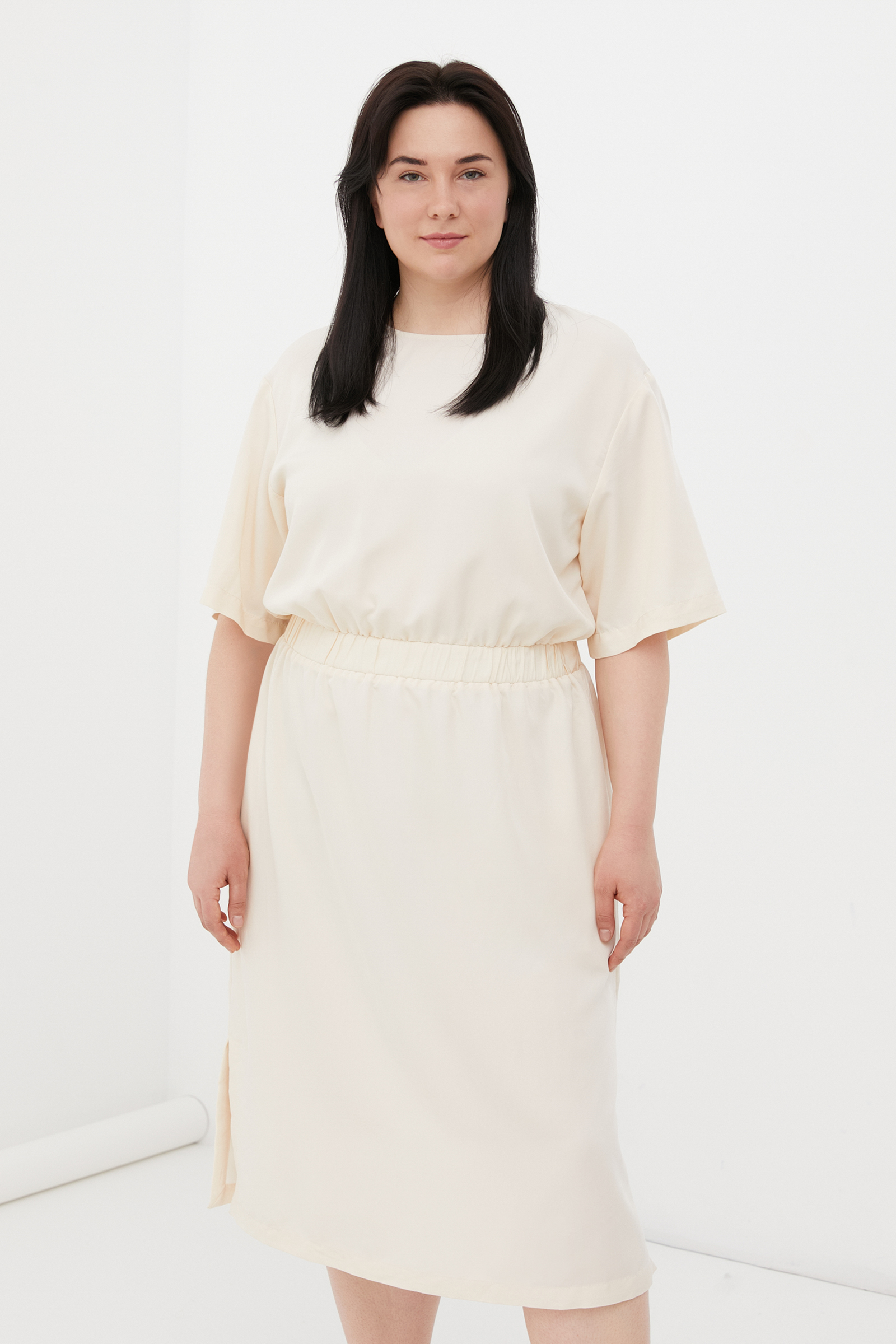 Платье женское Finn Flare FSC13038B белое 4XL