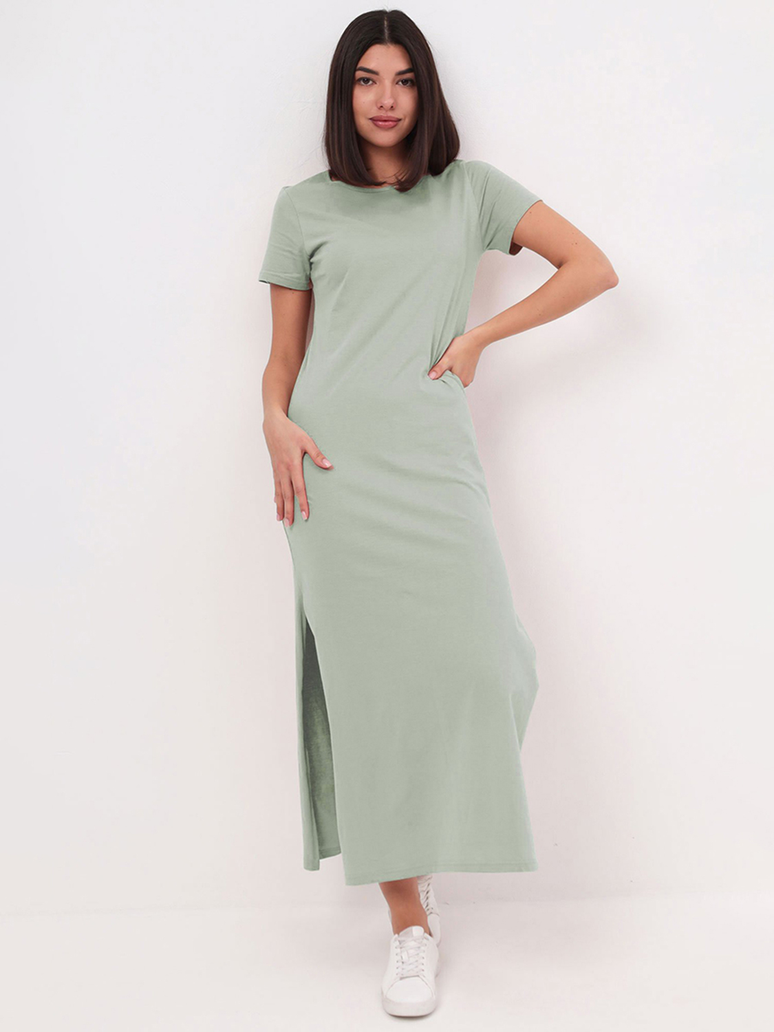 Платье женское HappyFox 1301 зеленое 52 RU