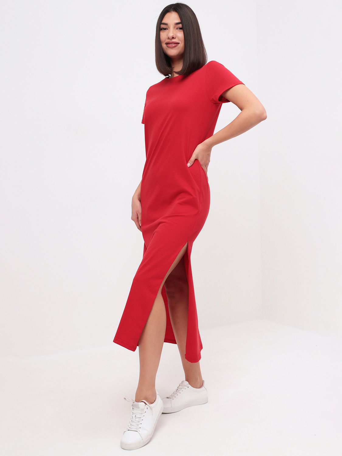 Платье женское HappyFox 1301 красное 52 RU