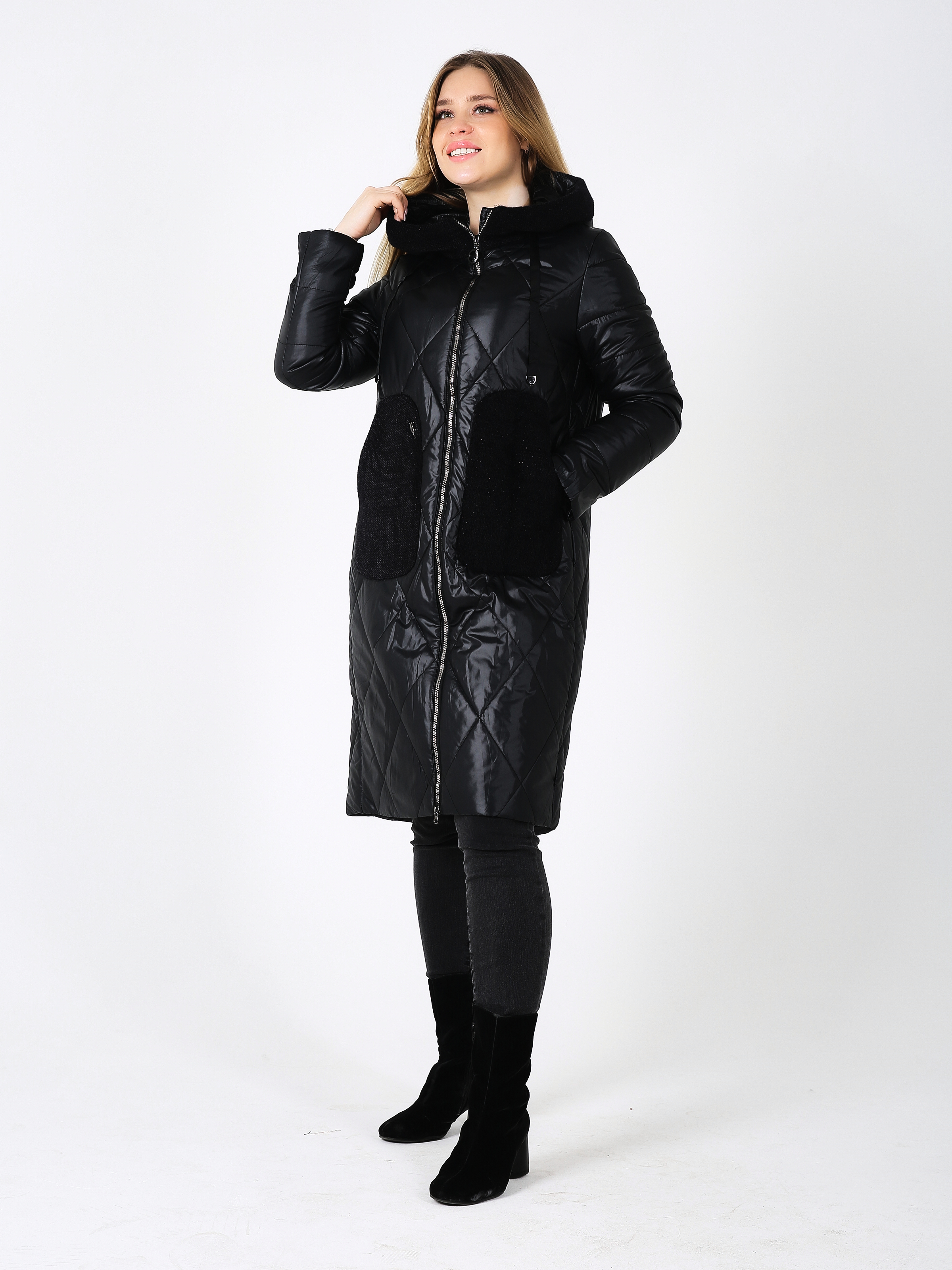 Пальто женское Louren Wilton 91056 черное 54 RU