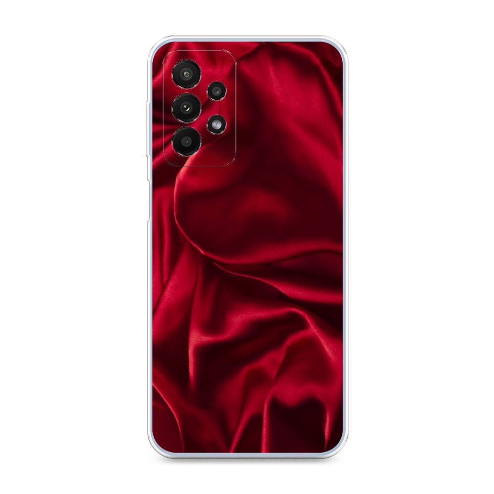 Чехол Awog на Samsung Galaxy A23 / Самсунг A23 "Текстура красный шелк"