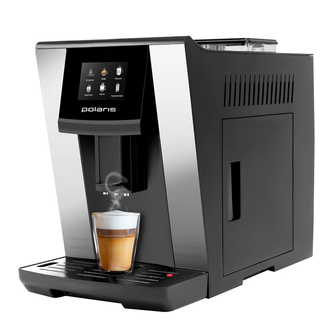Кофемашина автоматическая Polaris PACM 2065AC серебристый, черный