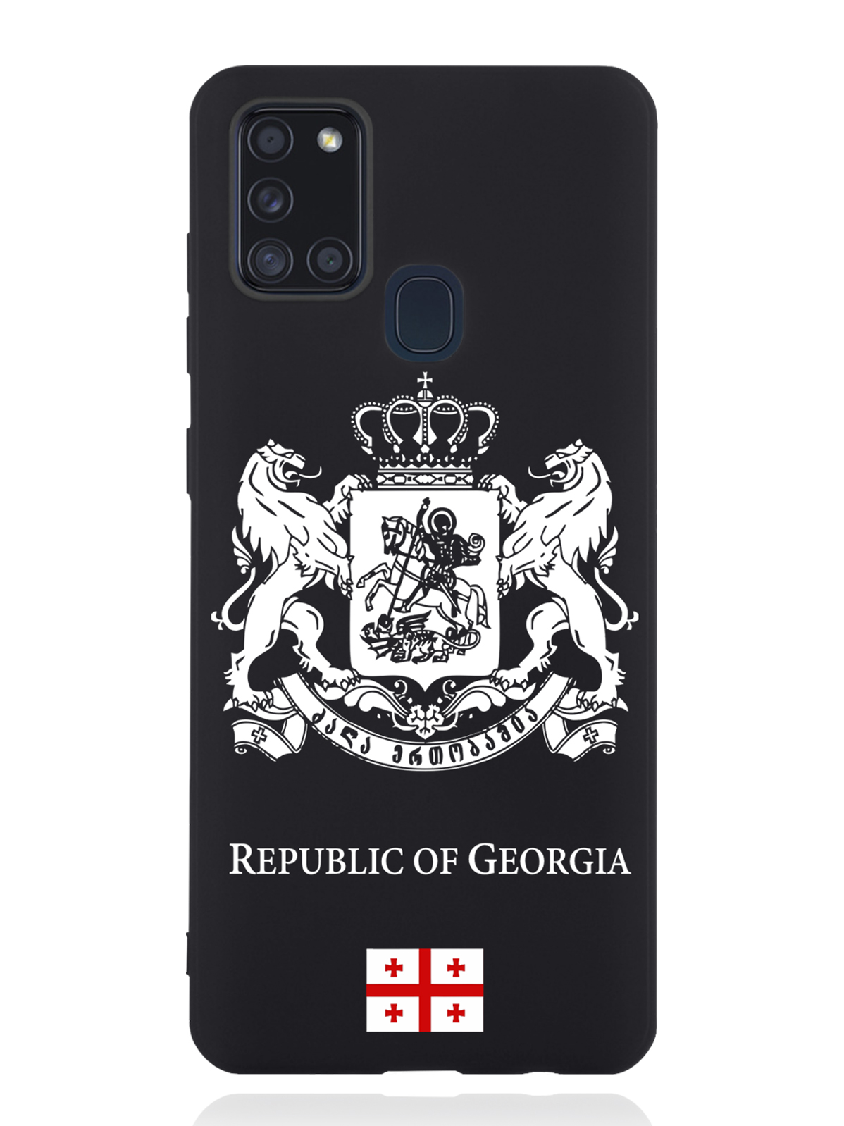 Чехол SignumCase Samsung Galaxy A21s Белый Герб Грузии