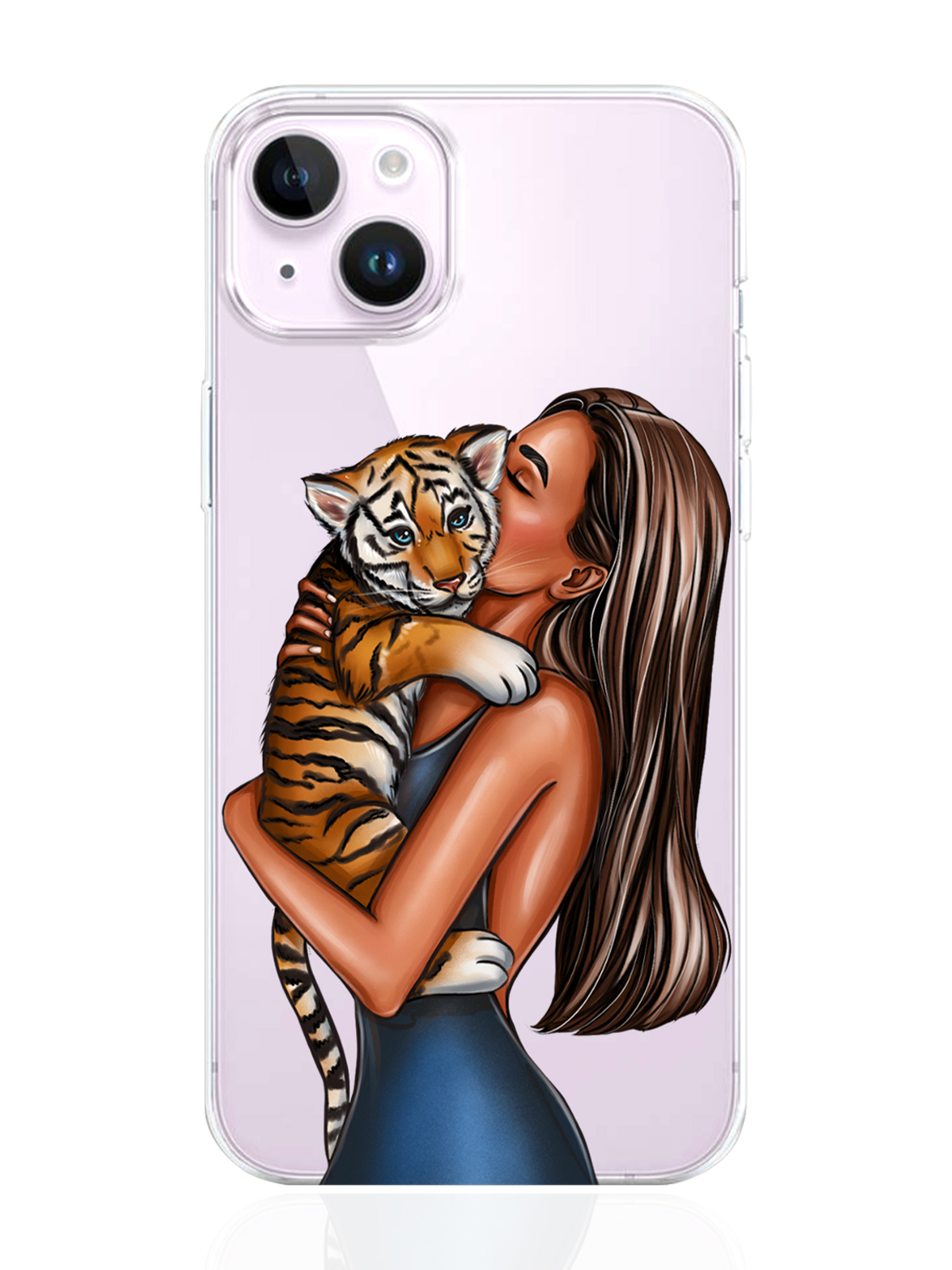 Чехол MustHaveCase iPhone 14 Plus Девушка с тигренком