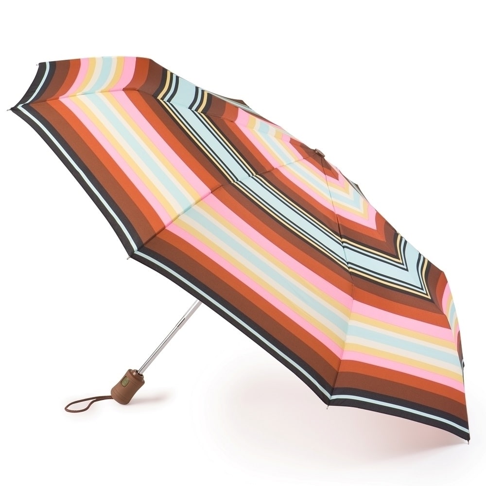 Зонт складной женский автоматический Fulton R346 разноцветная полоска
