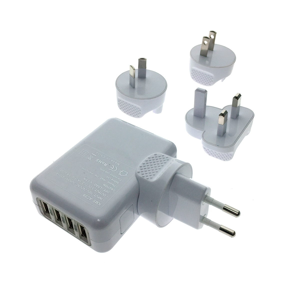 Сетевое зарядное устройство Espada E-04UU, 4xUSB, 2,1 A, white