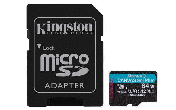 Карта памяти Kingston 64GB Canvas Go! Plus 170R + адаптер (SDCG3/64GB)