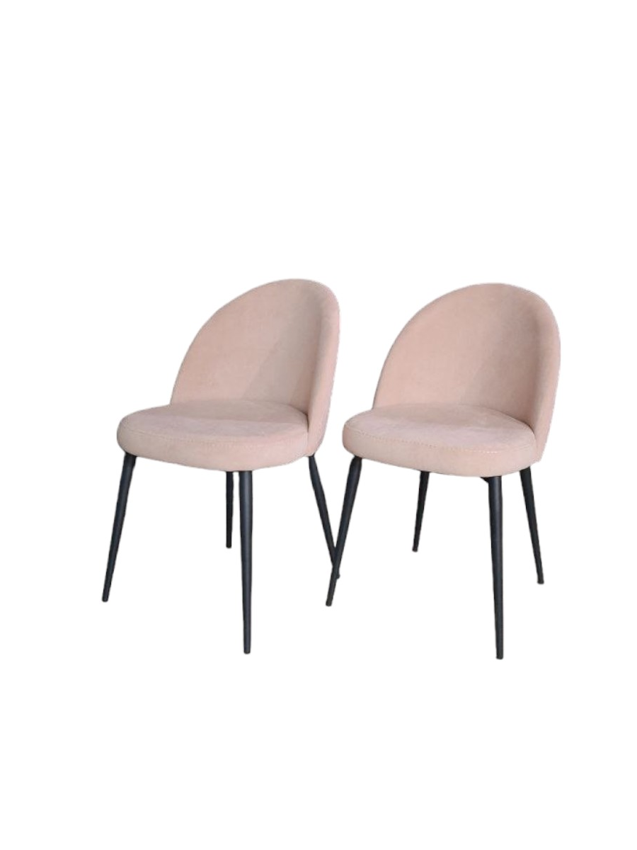 Комплект стульев Veles Марсель 2 шт, розовый на черных ножках