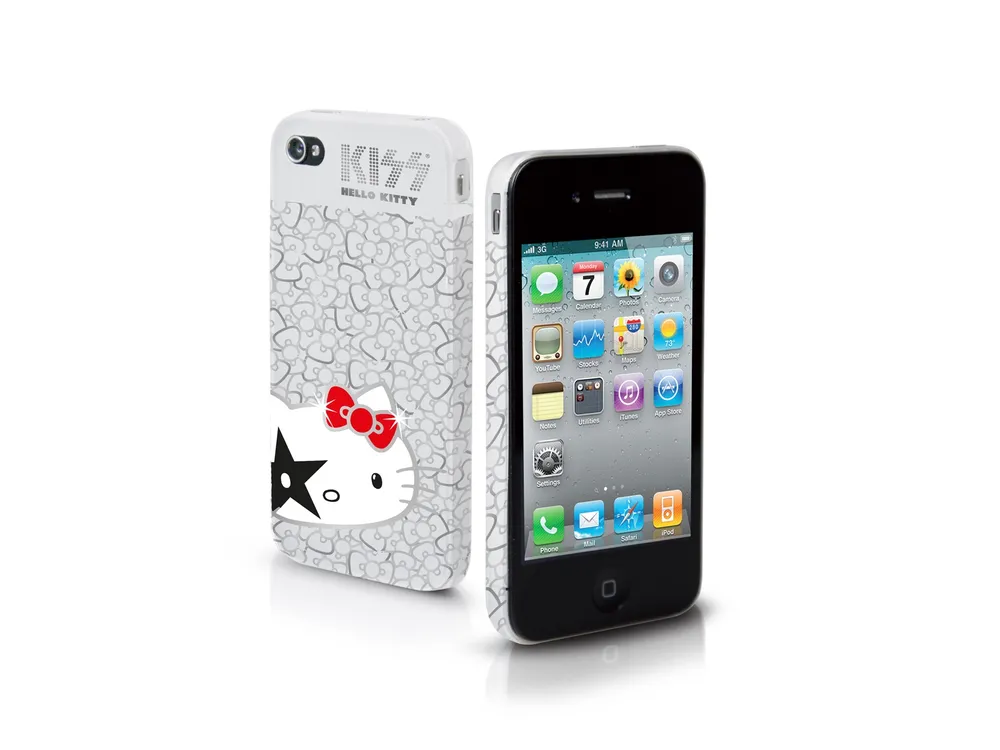 Чехол для Iphone 4/4S белый с рисунком Hello Kitty Kiss
