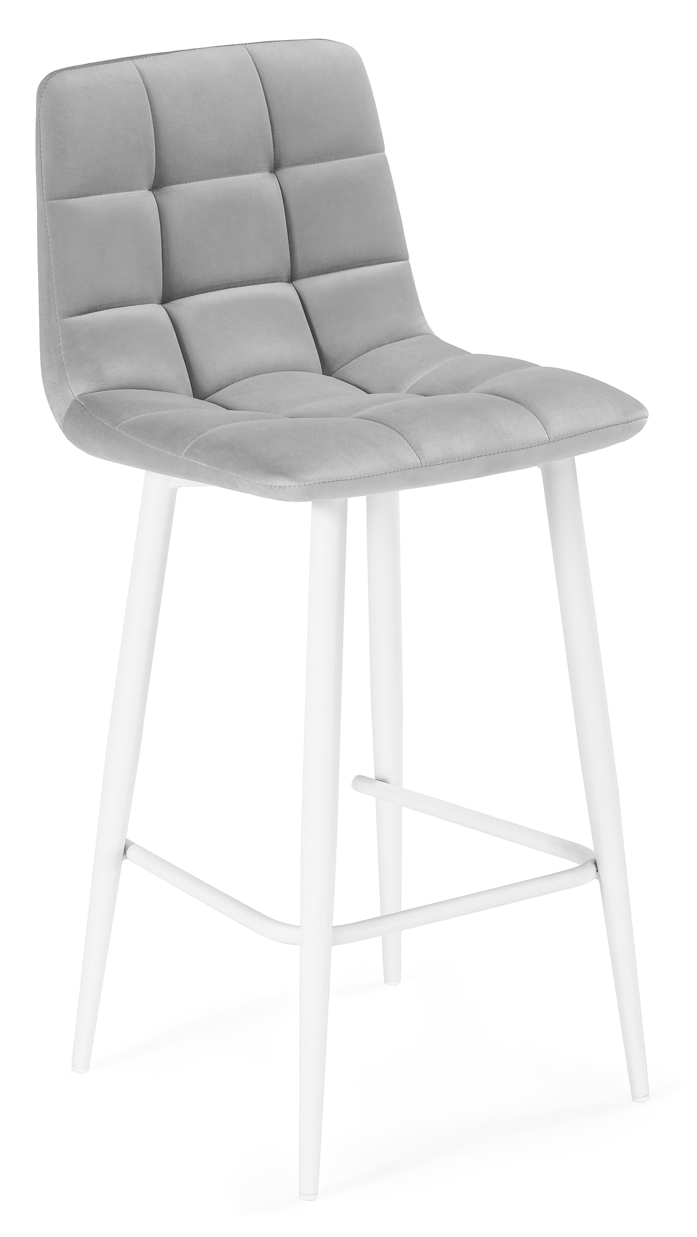 Полубарный стул Мебельные решения Чилли К светло-серый / белый