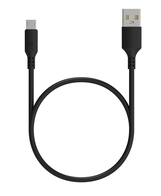 Кабель Maxvi (MC-A01) USB - Micro USB 2A, 1 м, черный