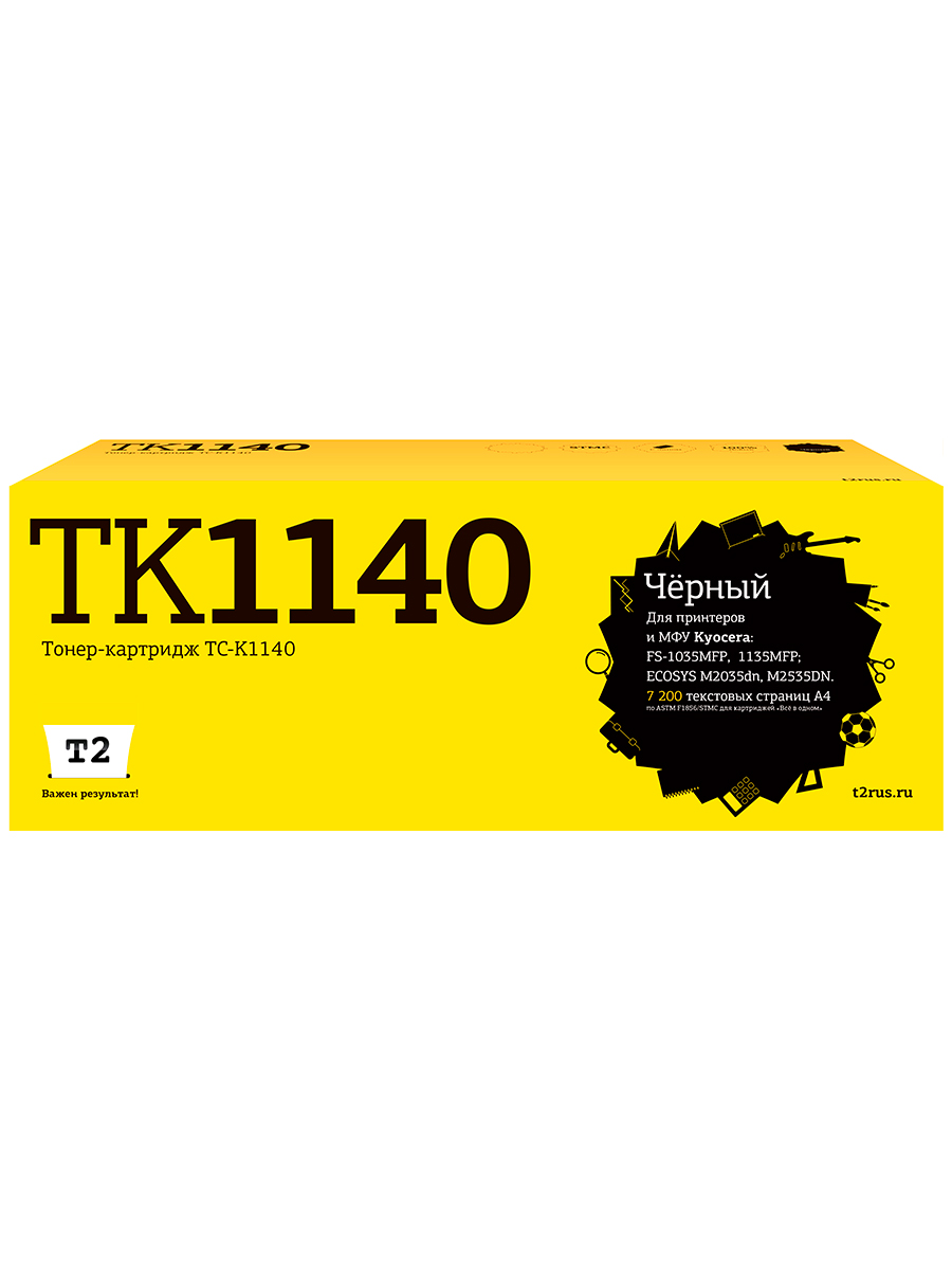 Лазерный картридж T2 TC-K1140 (TK-1140/TK1140/1140) для принтеров Kyocera, черный