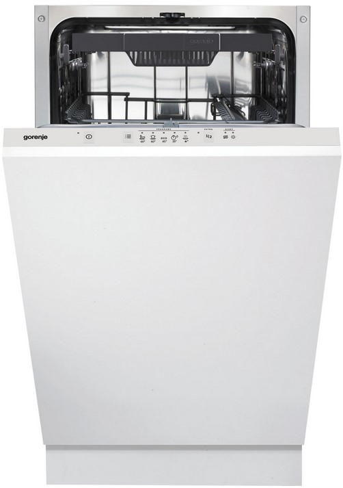 Посудомоечная машина встраиваемая Gorenje GV520E10S, 45 см, с 3 корзинами, 5 программами,