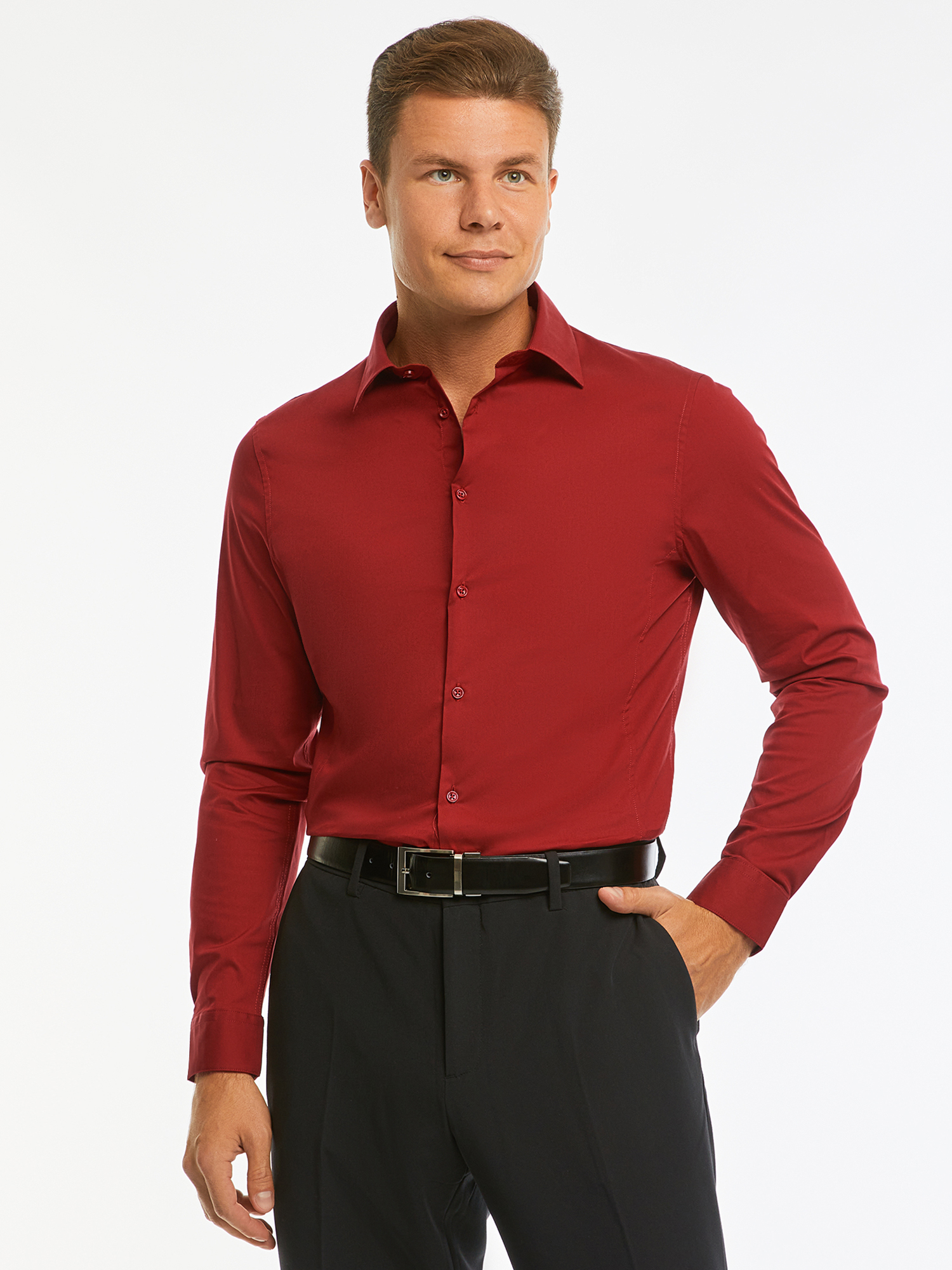 Рубашка мужская oodji 3B140009M красная XL
