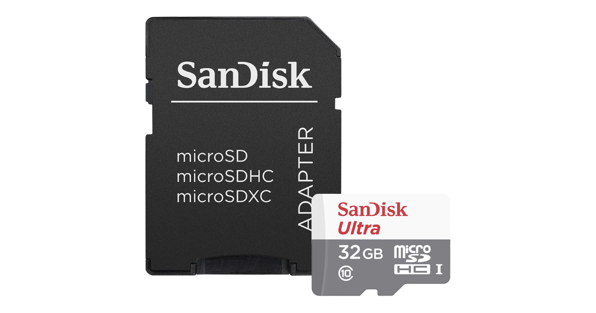 Карта памяти SanDisk Ultra 32GB microSD + адаптер (SDSQUNR-032G-GN3MA)