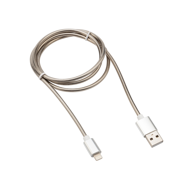 Кабель Rexant USB - Lightning 2A 1m Steel Matt 18-7057