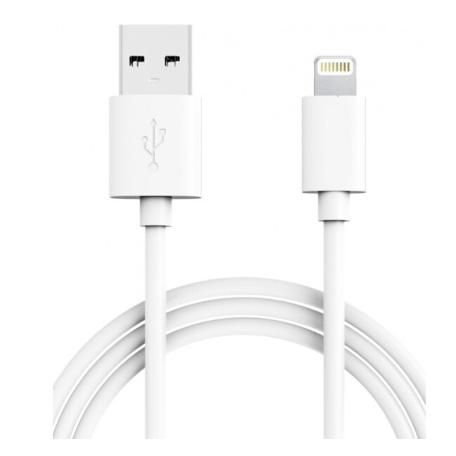 Кабель Media Gadget NL-001M USB - Lightning 1m White MGSNL001MWTST