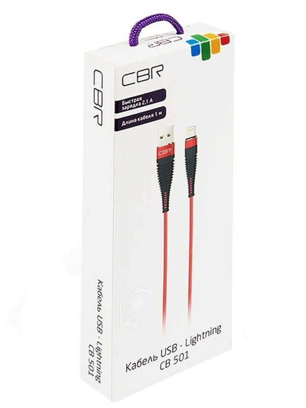 Кабель CBR USB - Lightning 2.1A 1m CB 501 Red