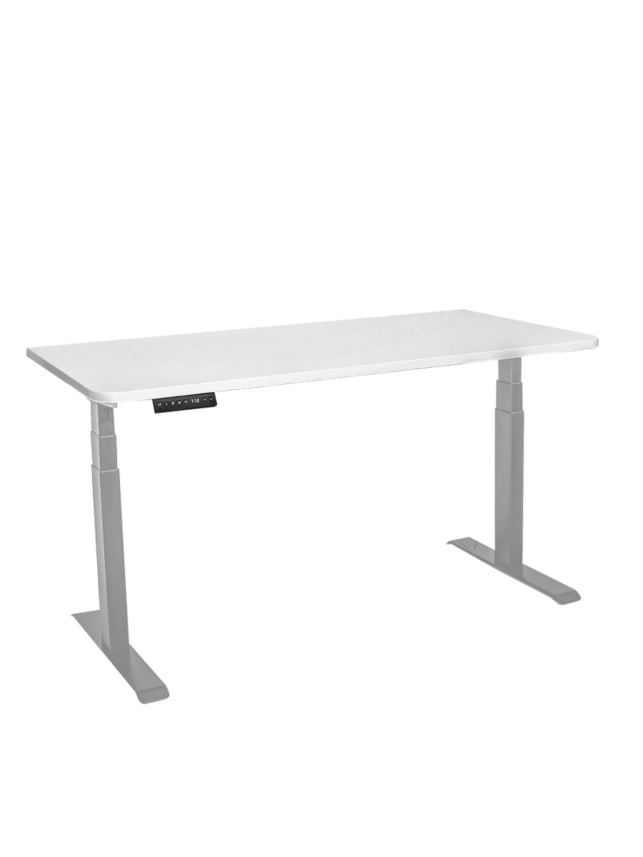 Стол с электрорегулировкой LuxAlto 34333, Белый 160x80x2,5 см, серое подстолье 2A3