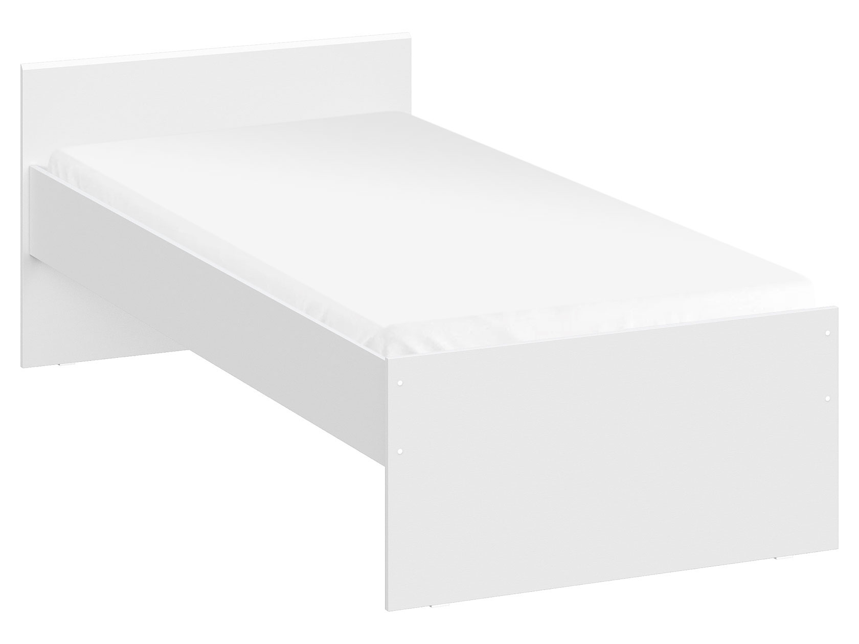 Односпальная кровать Токио, основание настил, без выкатной секции и ящиков, белый
