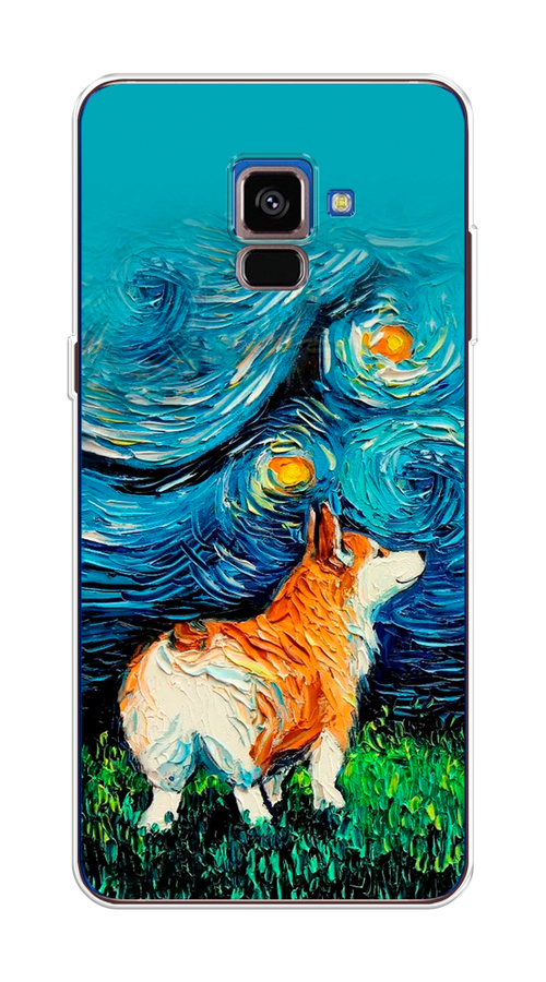 Чехол на Samsung Galaxy A8 2018  "Корги звёздная ночь"