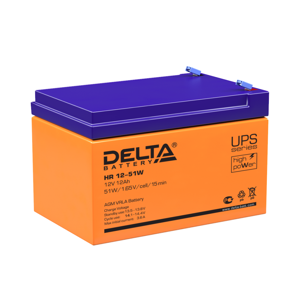 Аккумулятор Delta HR 12-51W 12v 12Ah