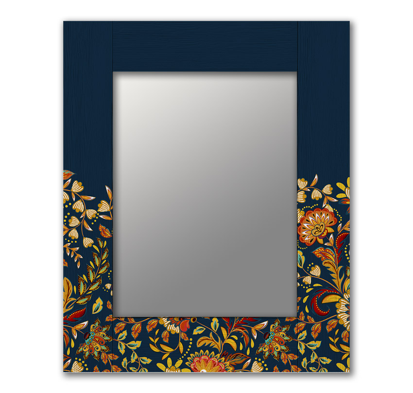Настенное зеркало Цветы Оранж 80х80 см