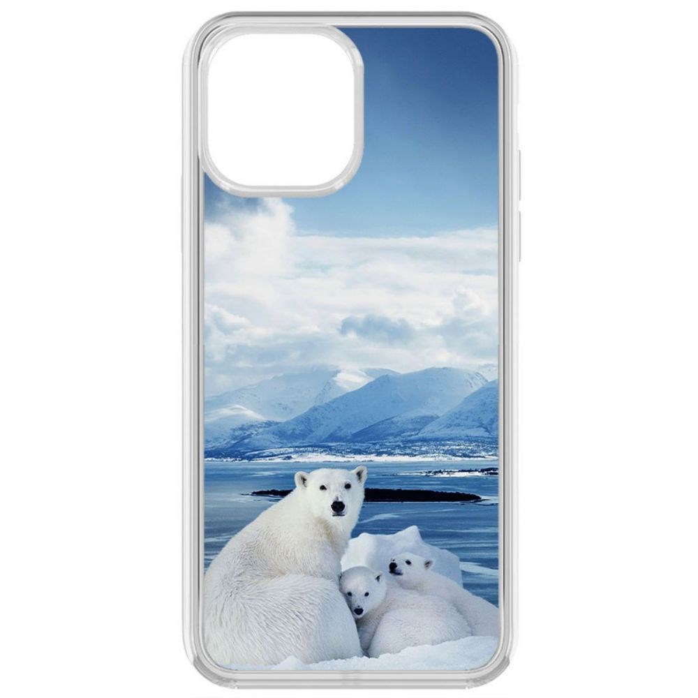 Чехол-накладка Krutoff Clear Case Полярные медведи для iPhone 13 Pro Max