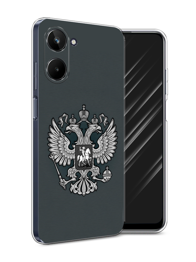 Чехол Awog на Realme 10 4G "Герб России серый"