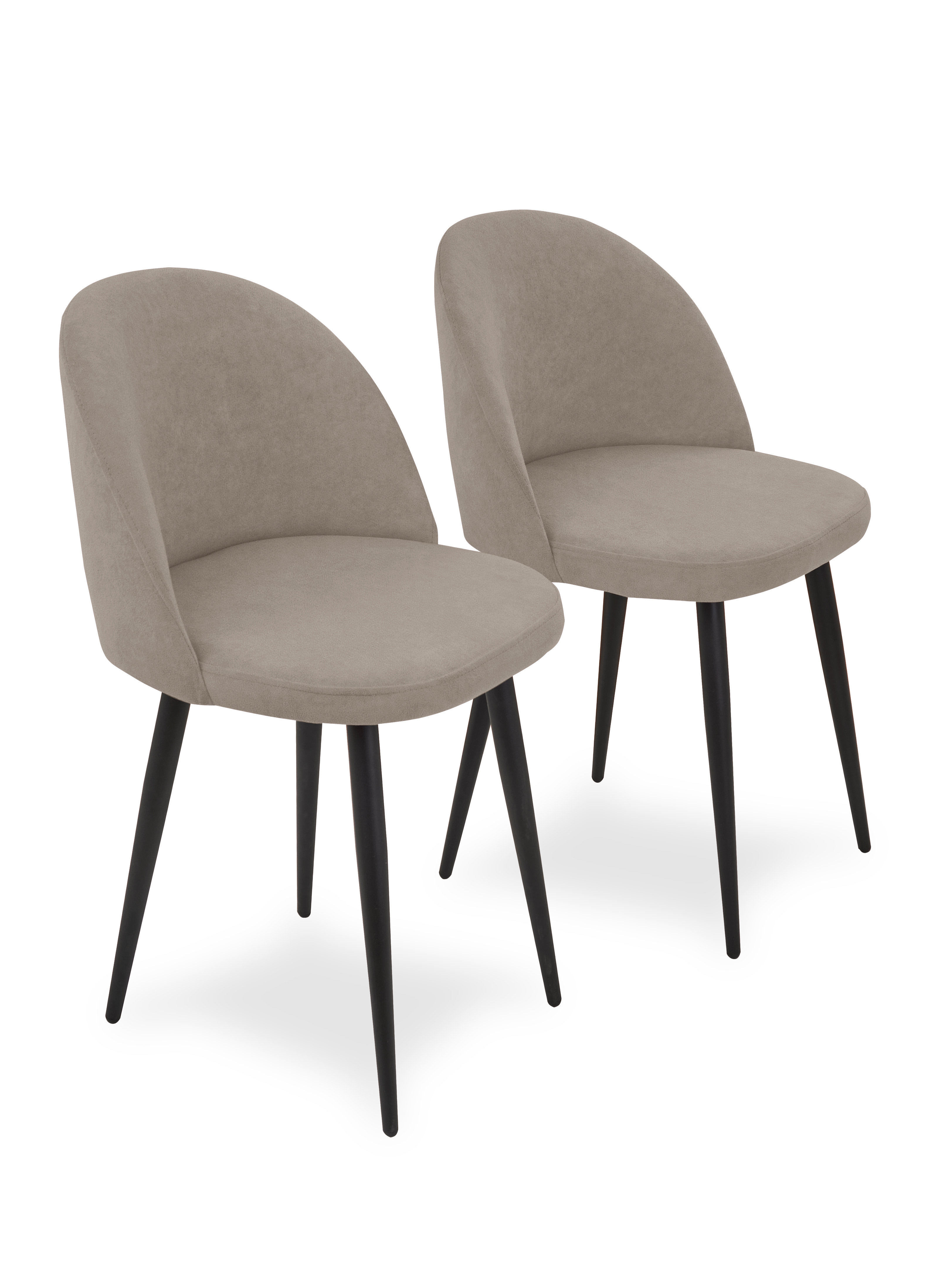 Комплект стульев 2 шт. BRENDOSS 206/04/black 206/04/black/k2, бежевый/черный