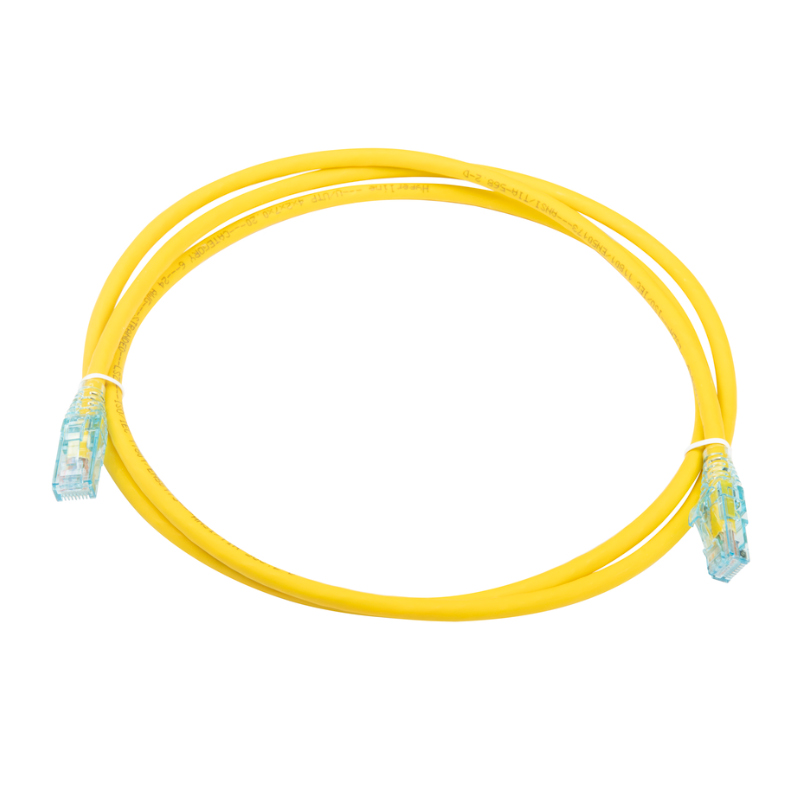 Кабель Hyperline RJ45-RJ45 вилка-вилка 2м (PC-LPM-UTP-RJ45-RJ45-C6-2M-LSZH-YL) желтый