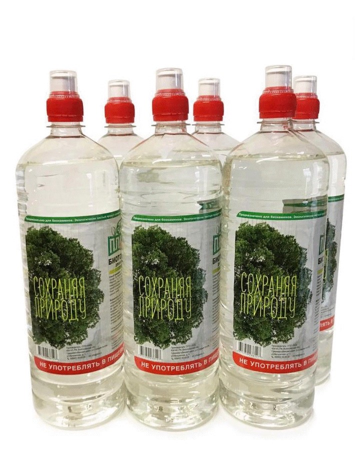 Биотопливо ЭКО Пламя для биокамина 9 л (6 бутылок по 1.5 литра)