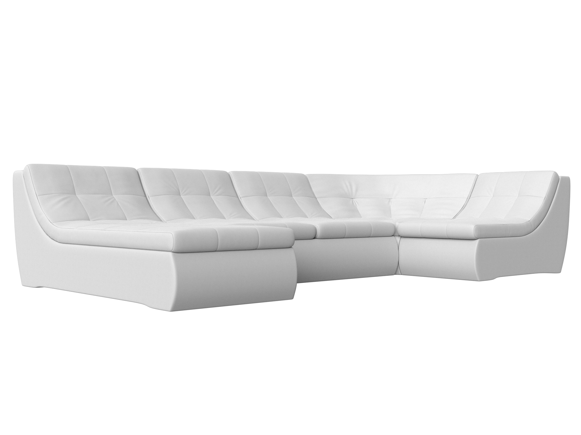 П-образный модульный диван Холидей экокожа белый